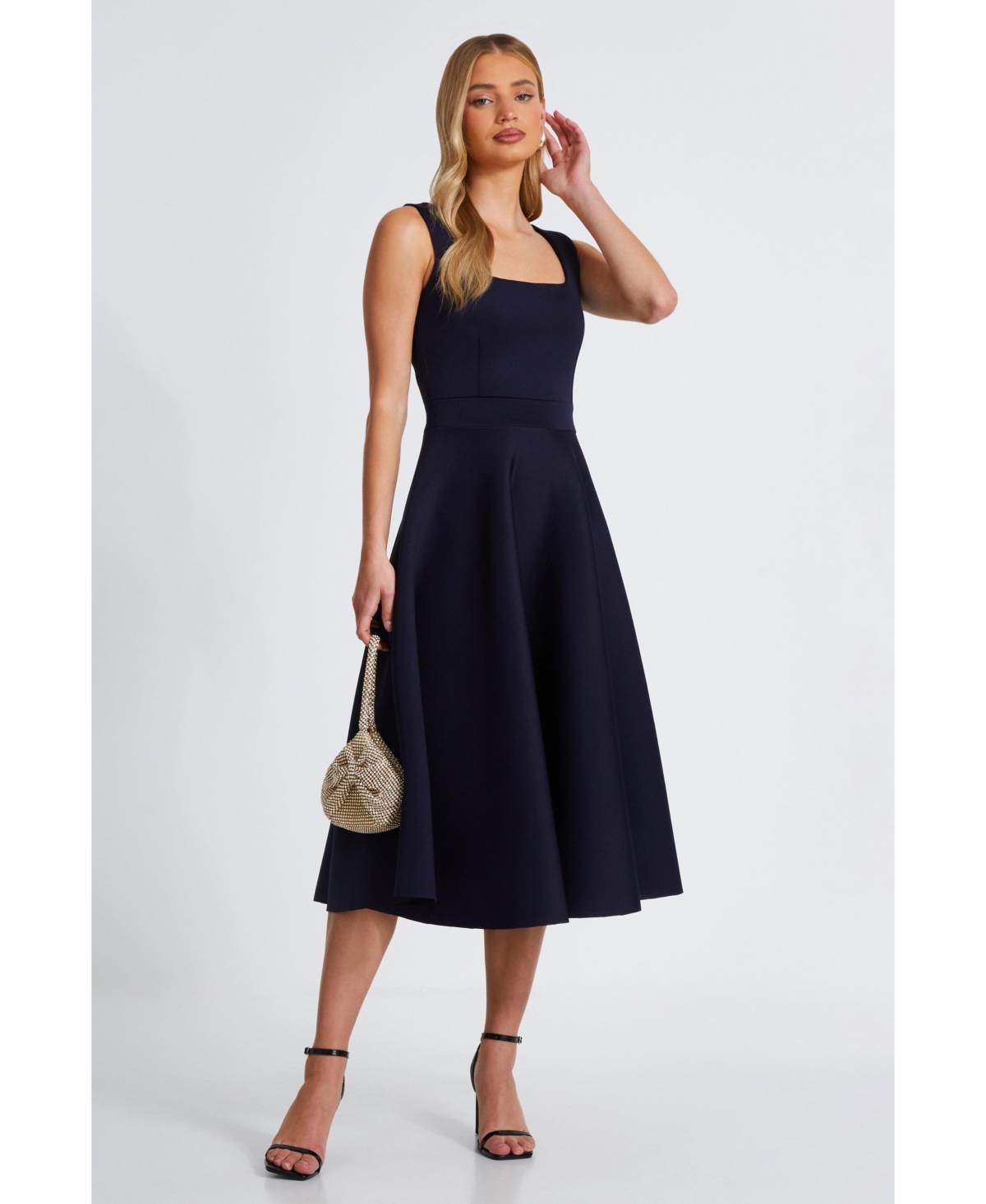 Click here for Quiz Womens Scuba Foam Square Neck Skater Dress -... prices