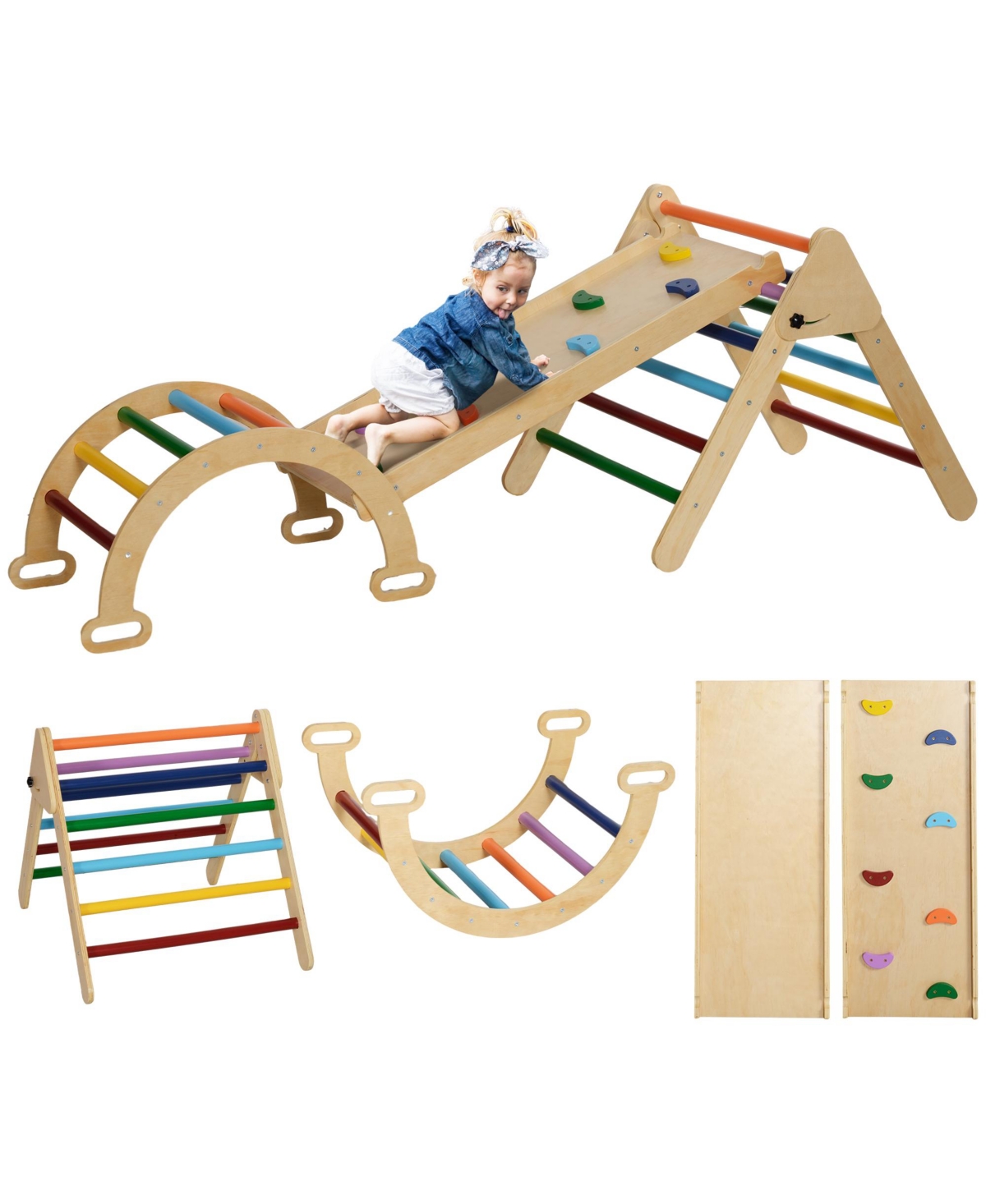 Click here for Qaba 5 in 1 Pikler Triangle Set for 18-48 Months... prices