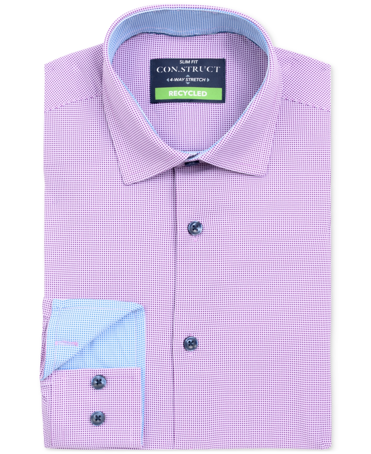 Click here for ConStruct Men Slim-Fit Micro-Geo Dress Shirt - Pur... prices