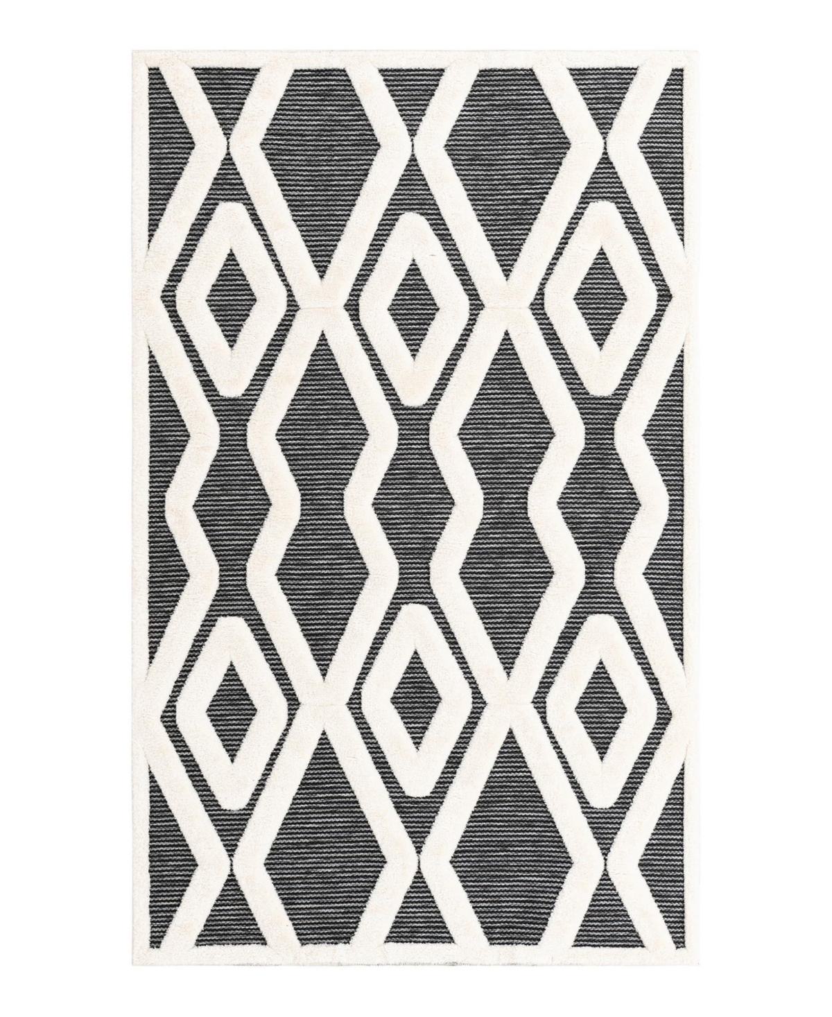Click here for Bayshore Home Textured Tones Trellis 53x8 Area Rug... prices