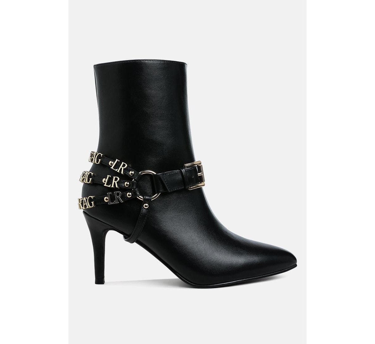 Click here for Nicene Harness Detail Stiletto Boots Women - Black prices