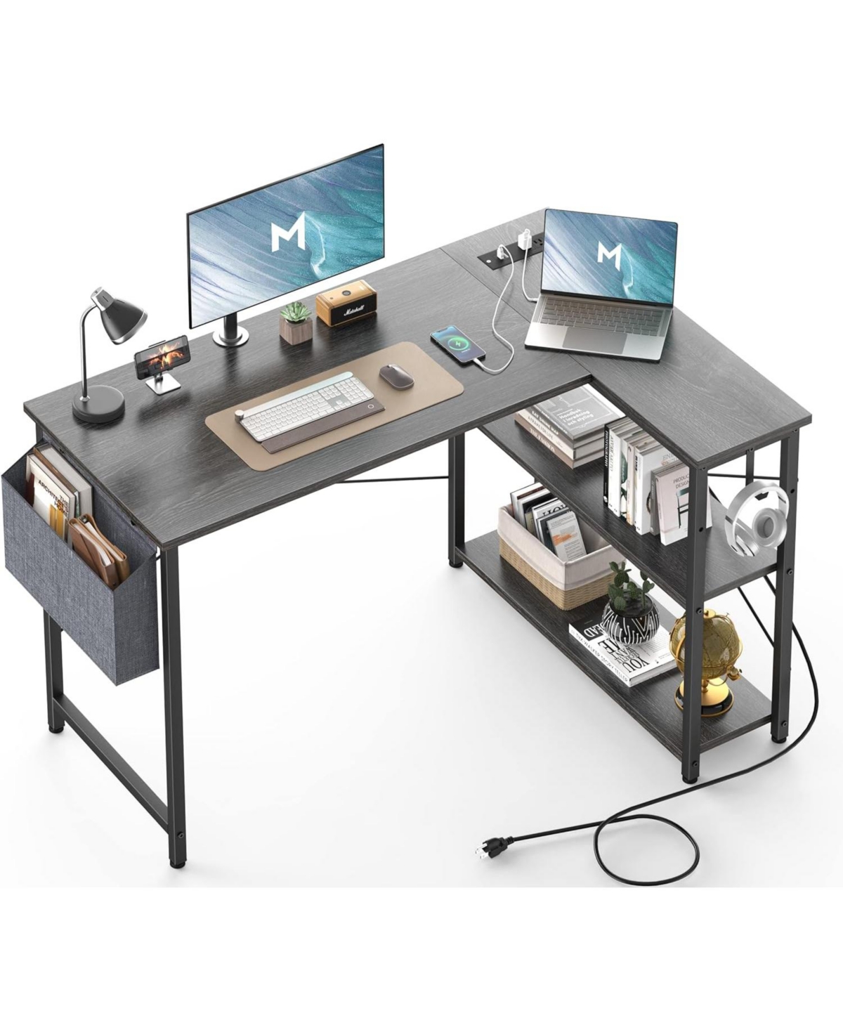 Click here for Mr Ironstone L Shaped Desk with Outlets & Usb Port... prices