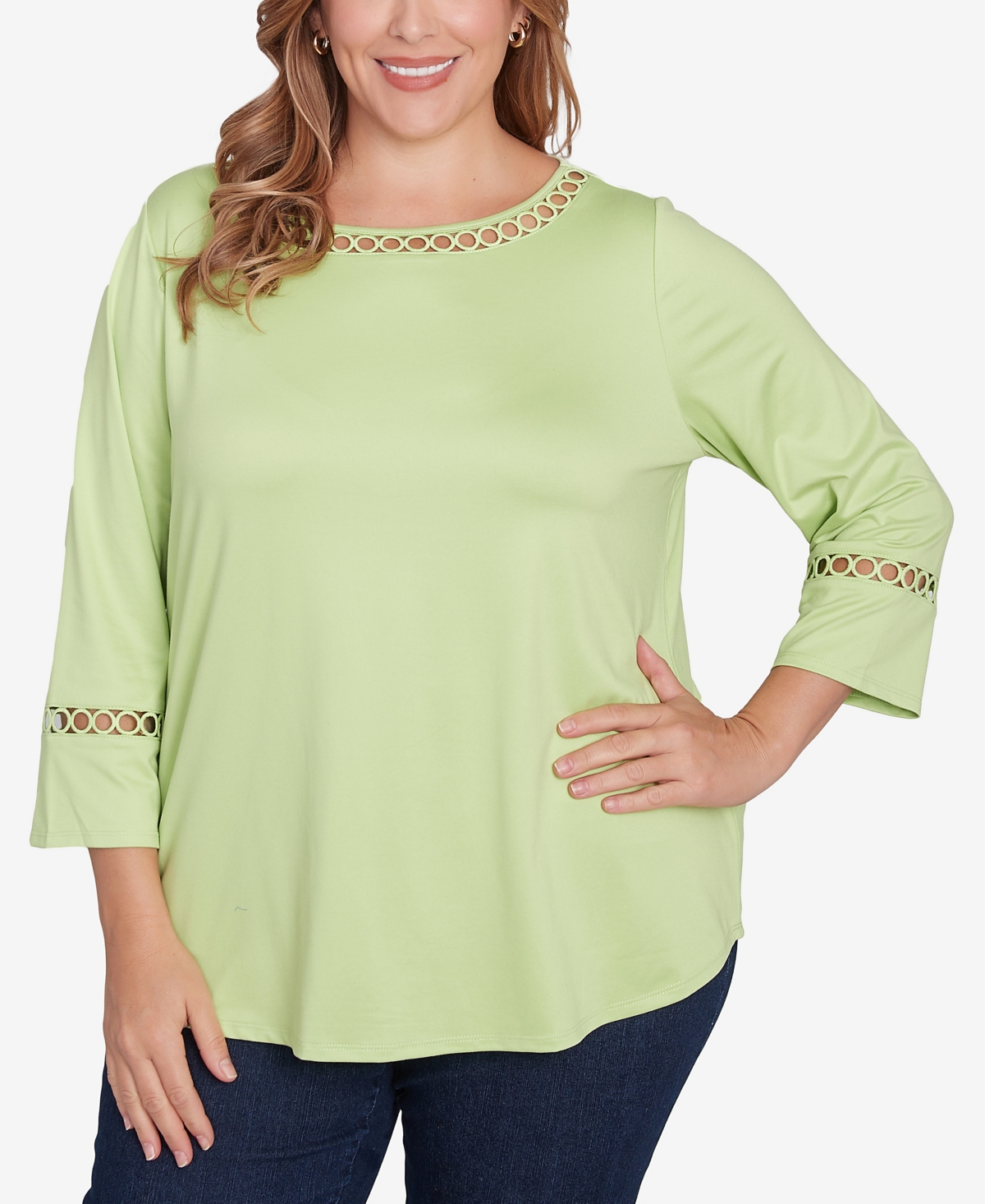 Click here for Ruby Rd. Plus Size Solid Stretch Jersey Top - Avoc... prices