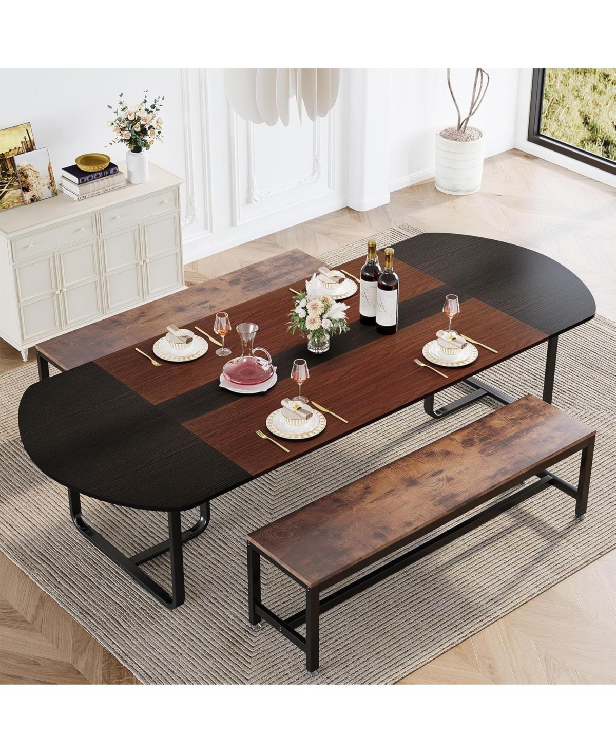 Click here for Tribesigns 70.86 Modern Oval Dining Table with Wal... prices
