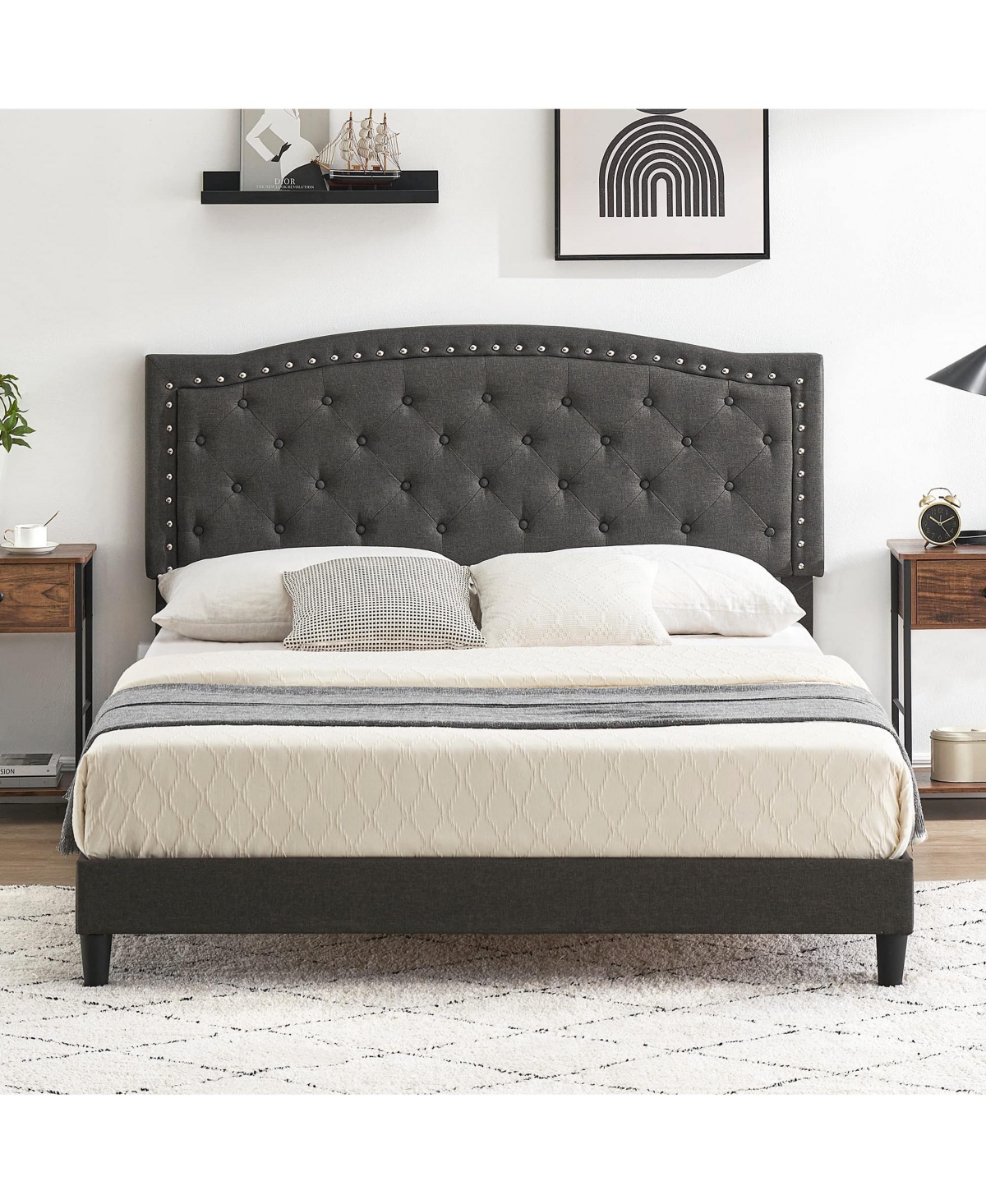 Click here for gaomon Queen Bed Frame with Adjustable Headboard... prices