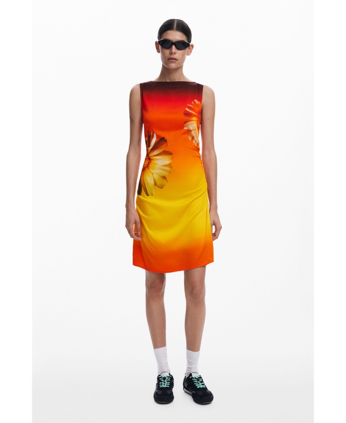 Click here for Desigual Womens Ombre asymmetrical dress - Orange prices