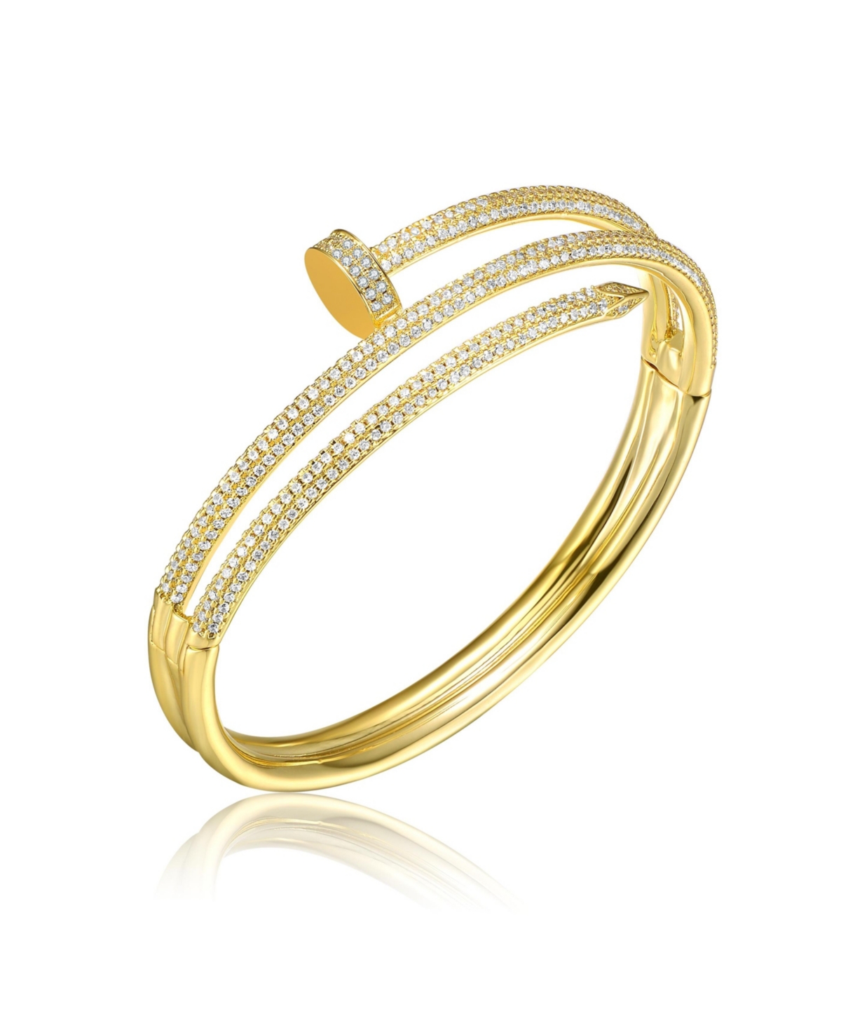 Click here for 14k Gold Plated with Clear Cubic Zirconia Bangle B... prices