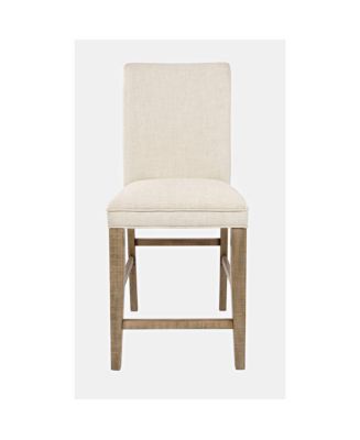 Jofran Modern Rustic Distressed Solid Wood Upholstered Parsons Stool (Set of 2) - Macy's