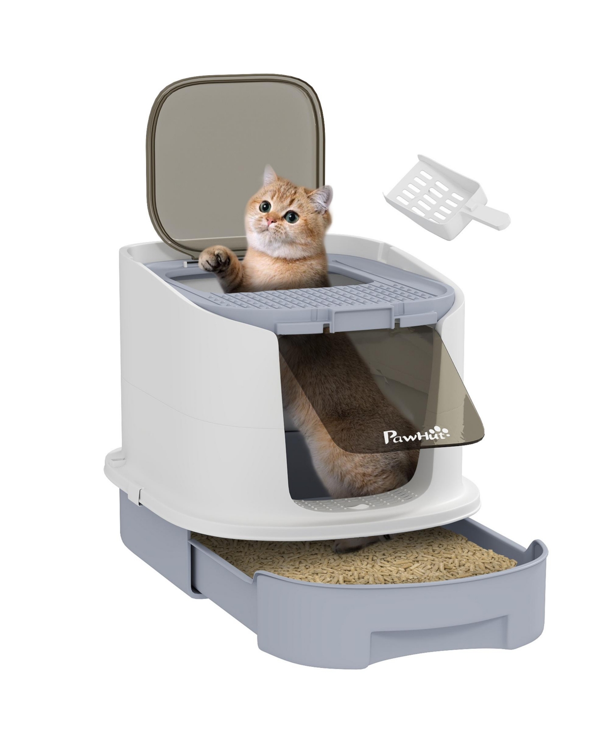 Click here for PawHut Cat Litter Box  Cove Kitty Litter Box with... prices