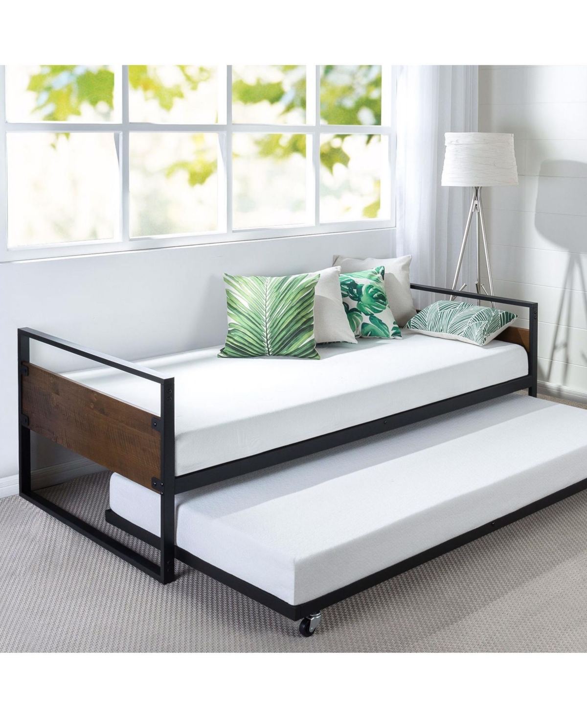 Click here for Wood Daybed Frame with Roll-Out Trundle Bed for Sp... prices