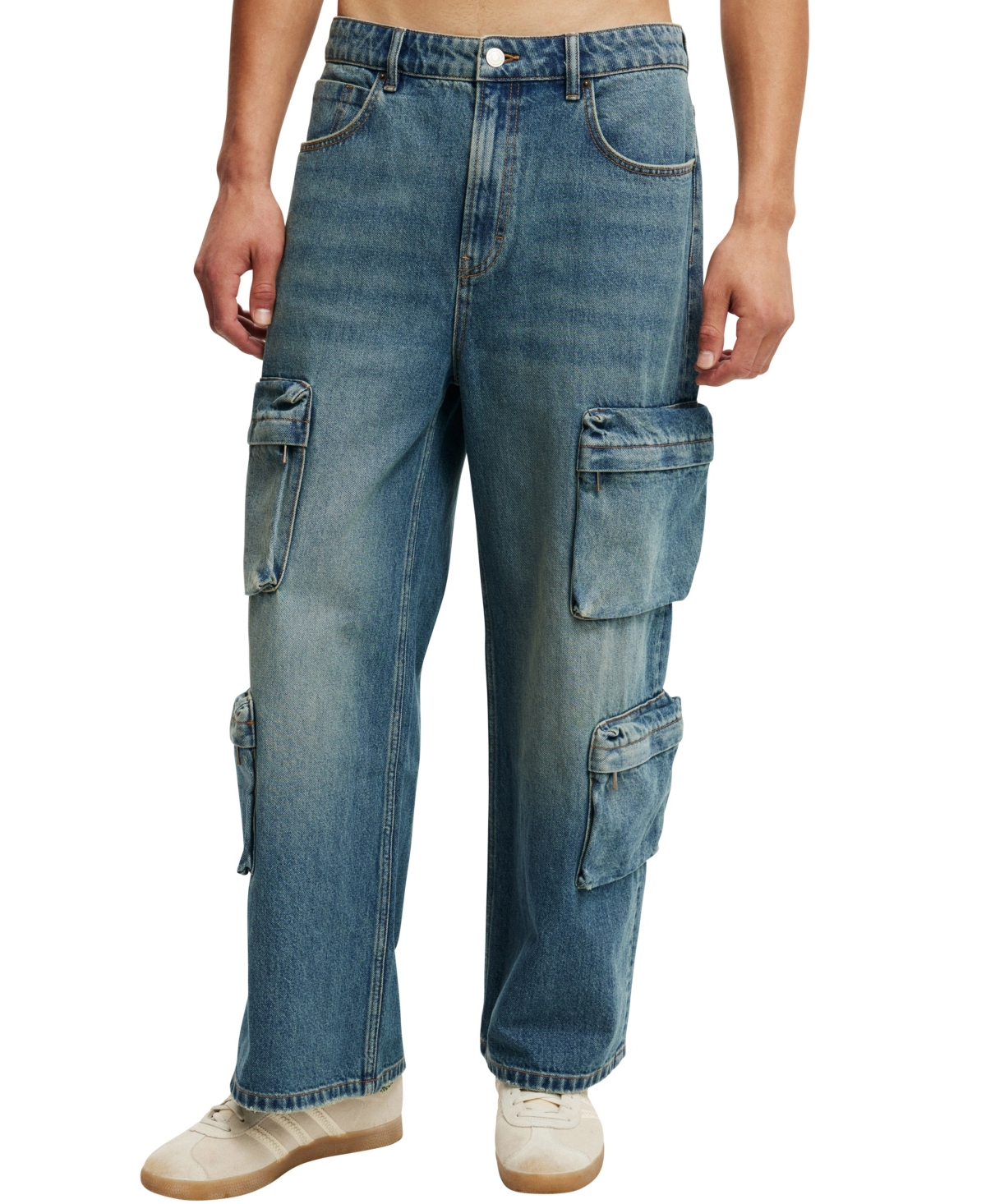 Click here for Cotton On Mens Super Baggy Jean - Cargo ditch blue prices