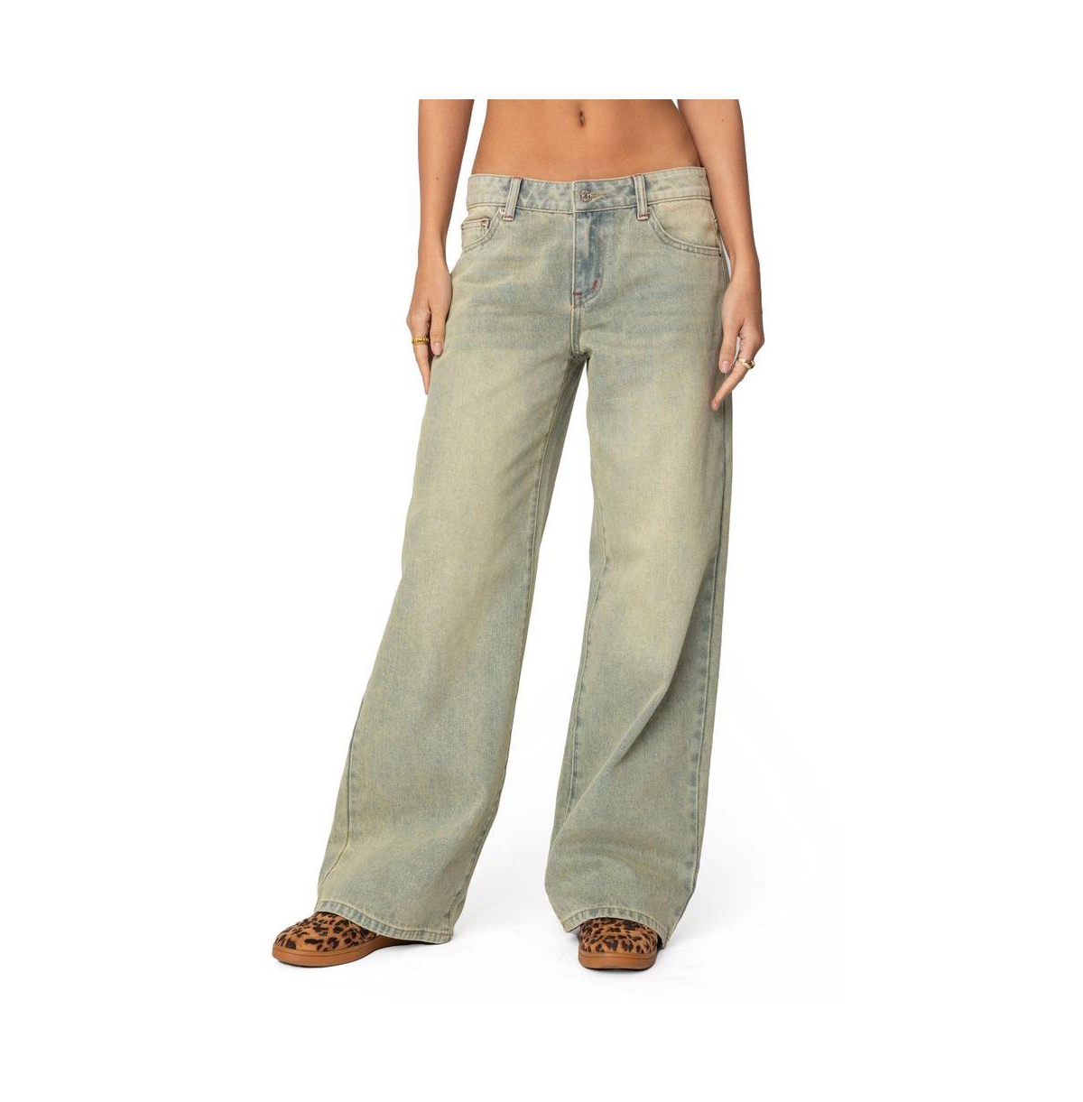 Click here for Edikted Womens Ace Relaxed Jeans - Light-blue prices