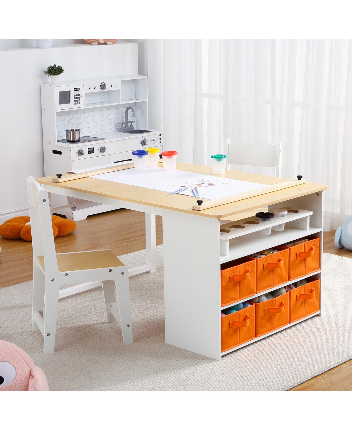 Click here for gaomon Kids Art Table and 2 Chairs with Storage Bi... prices