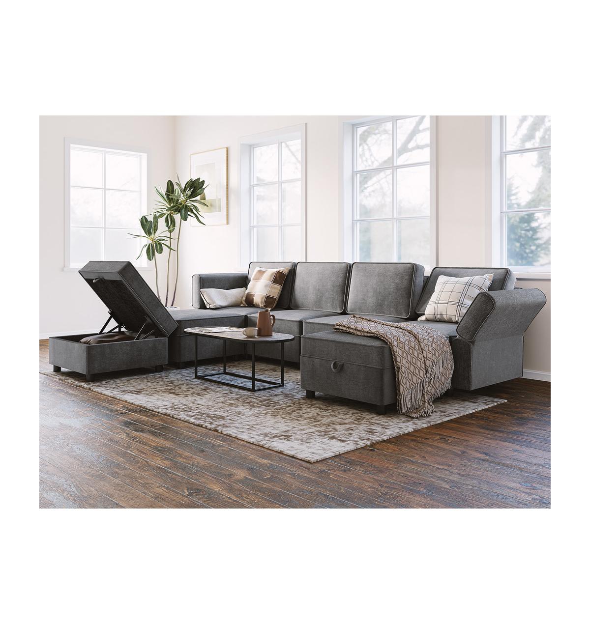Click here for gaomon 113.4 Chenille Reversible Sectional Sofa  7... prices