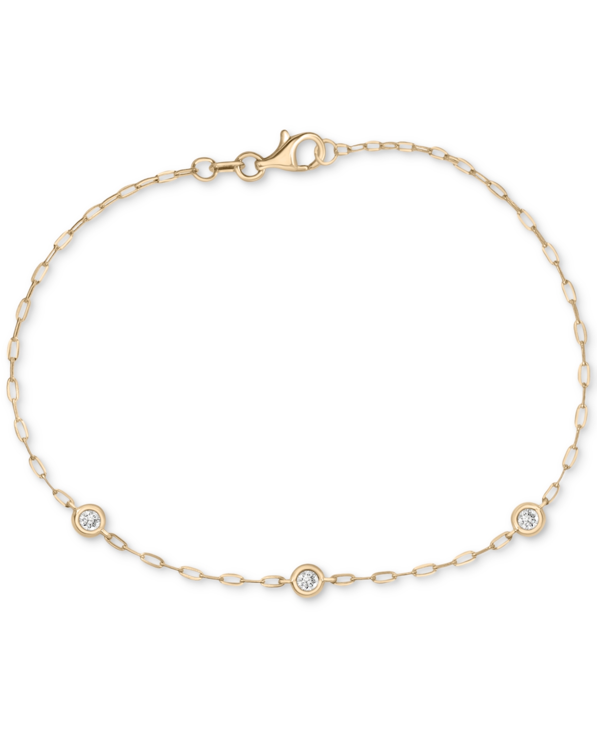 Click here for Diamond Bezel Triple Station Link Bracelet (1/10 c... prices