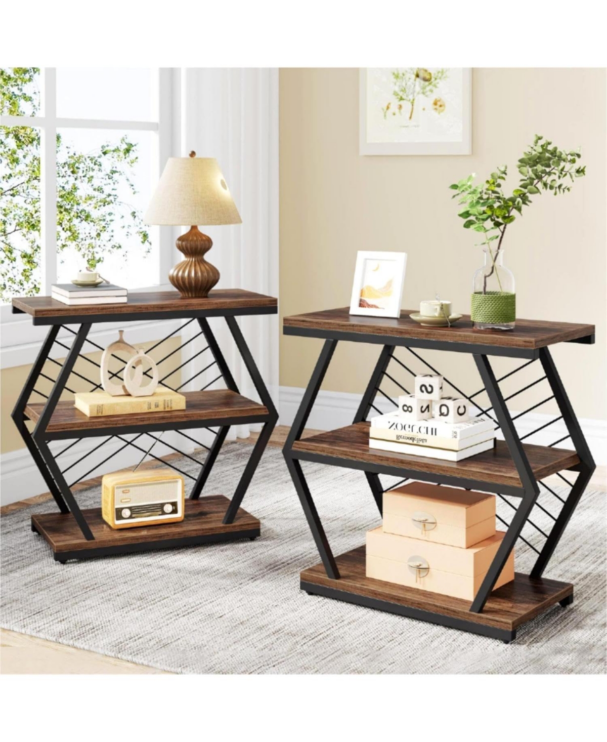 Click here for Tribesigns End Table Set of 2  Industrial Side Tab... prices