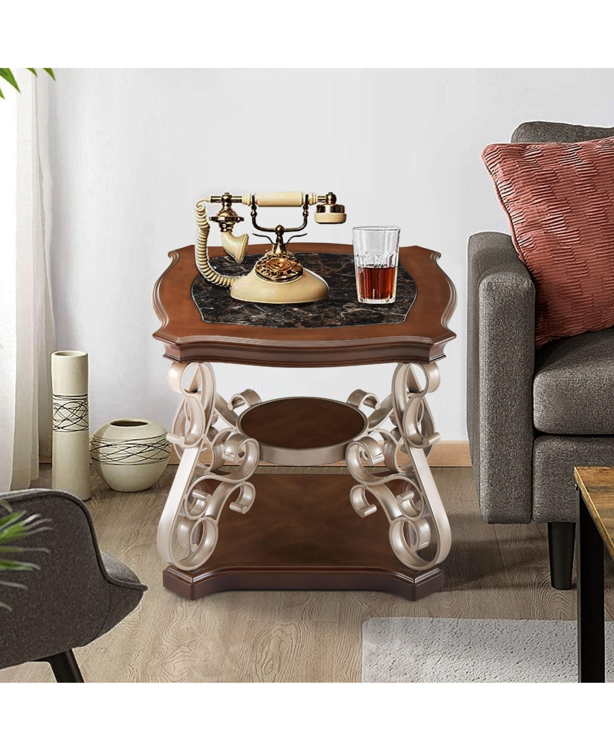 Click here for Lovmor Marble Pattern Living Room Cocktail Table E... prices