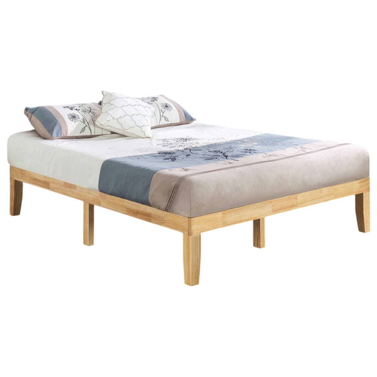 Click here for Solid Wood Platform Bed Frame in Natural Finish Fo... prices