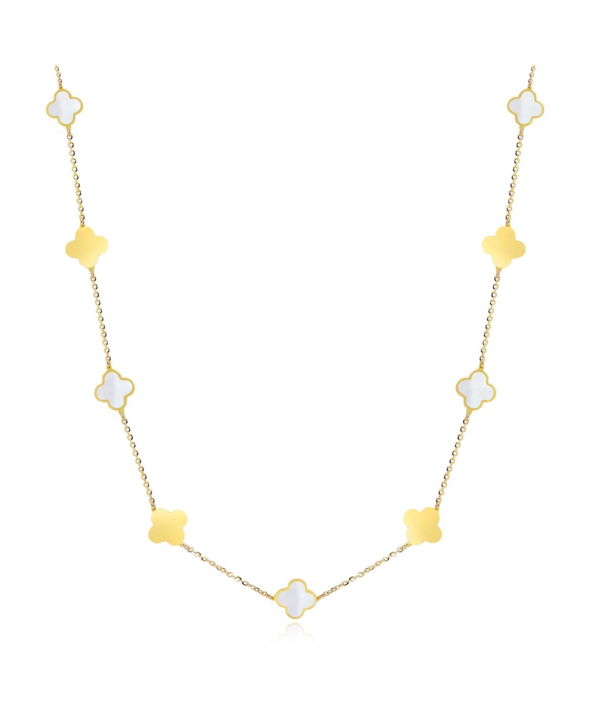 Click here for The Lovery Mini Mother of Pearl and Gold Clover Ne... prices