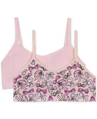 Maidenform Big Girls Seamless Ruched Crop Bras, Pack of 2 - Macy's