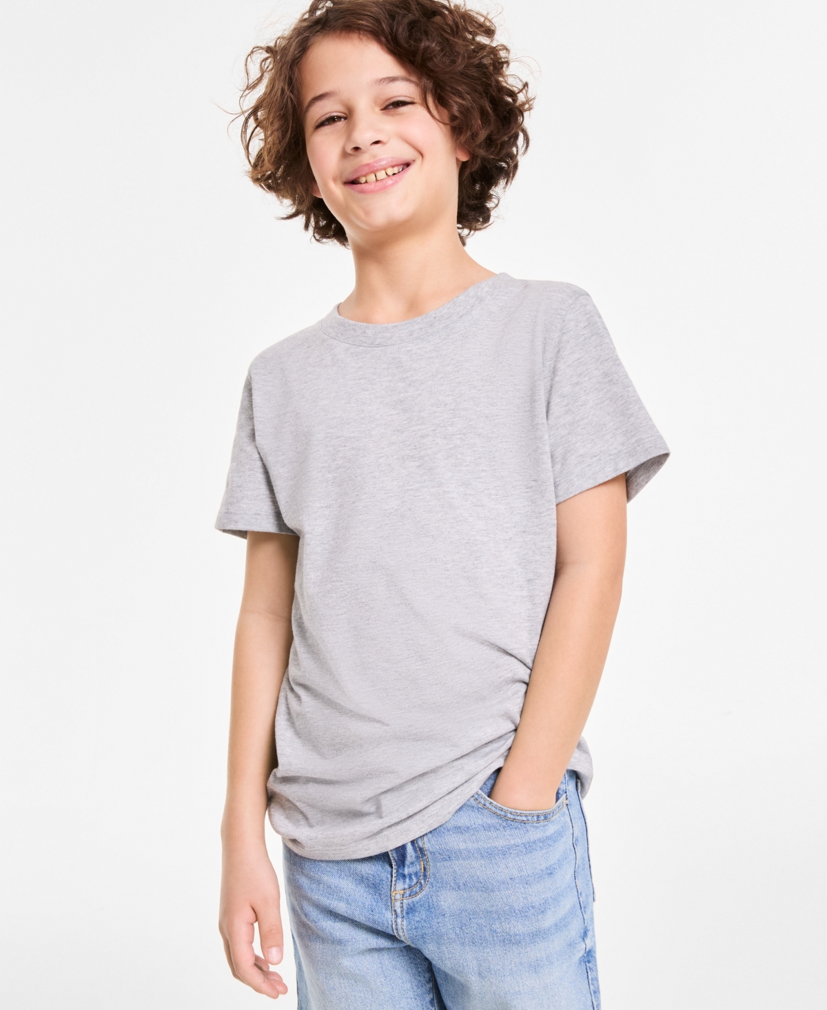 Epic Threads Little & Big Boys Solid T-Shirt  Created for Macys - Sterling Hthr