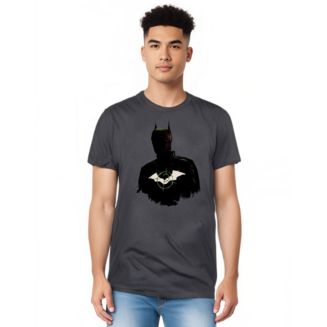 The Batman Mens Silhouette With Riddler Logo Adult Heather Tee / T ...