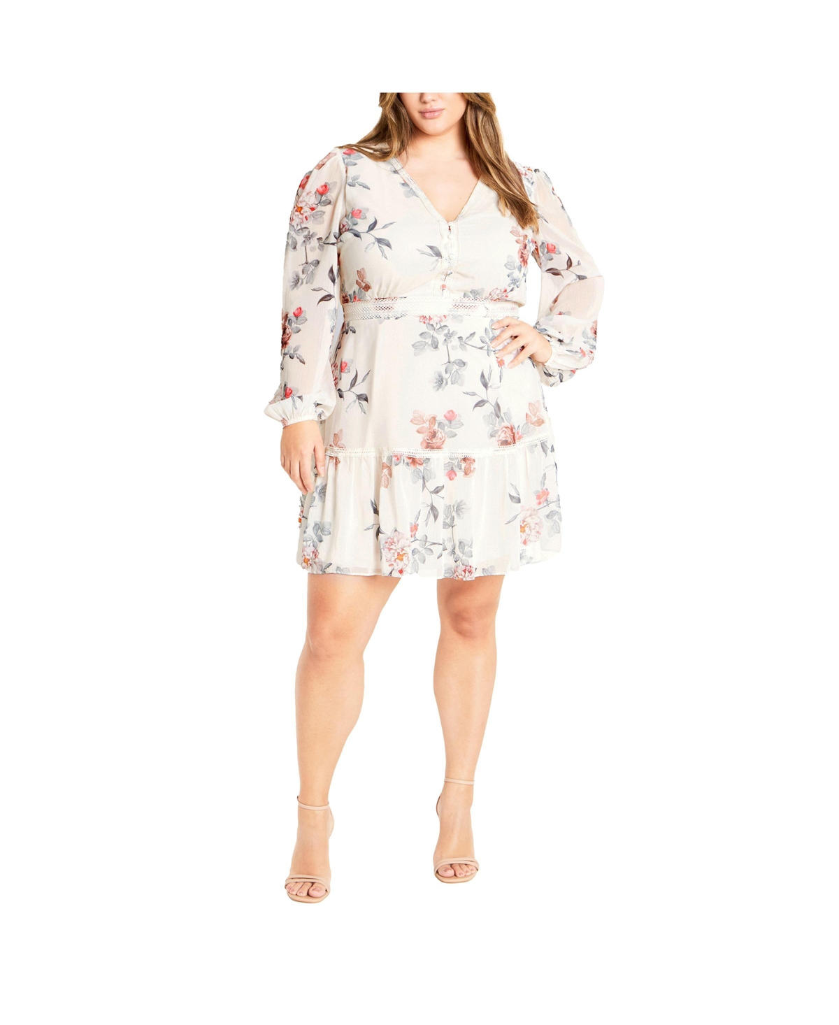 Click here for City Chic Plus Size Kiki Print Dress - Soft posie... prices