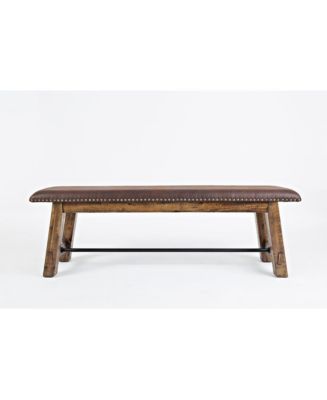 Jofran Cannon Valley Distressed Industrial 56" Distressed Wood Bench ...