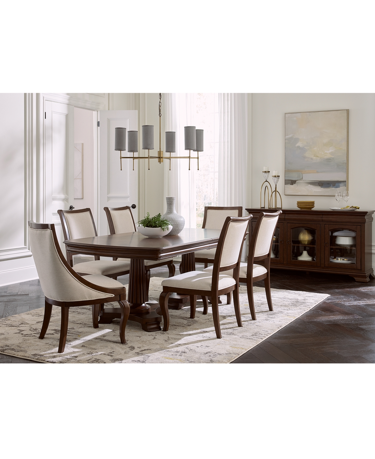 Click here for Nelman 7-Pc. Rectangular Dining Set (Table  4 Side... prices
