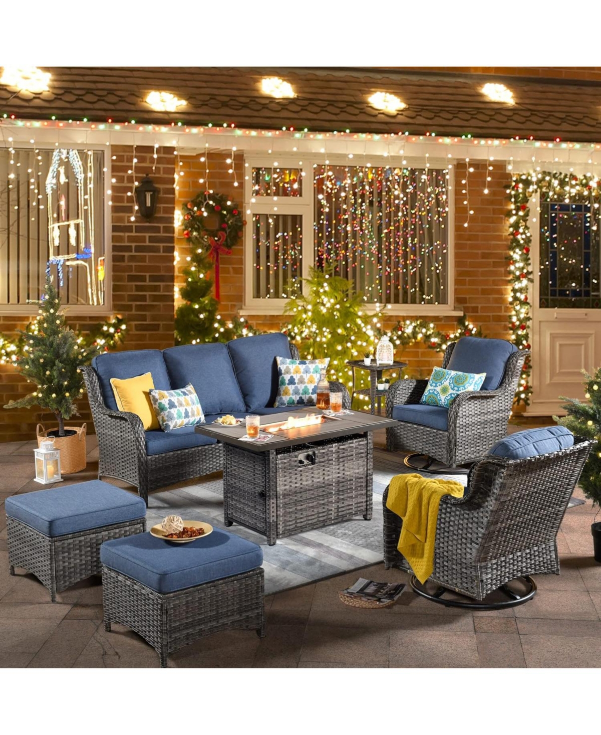 Click here for Xizzi Outdoor Swivel Rocking Chairs Set  Patio Fur... prices
