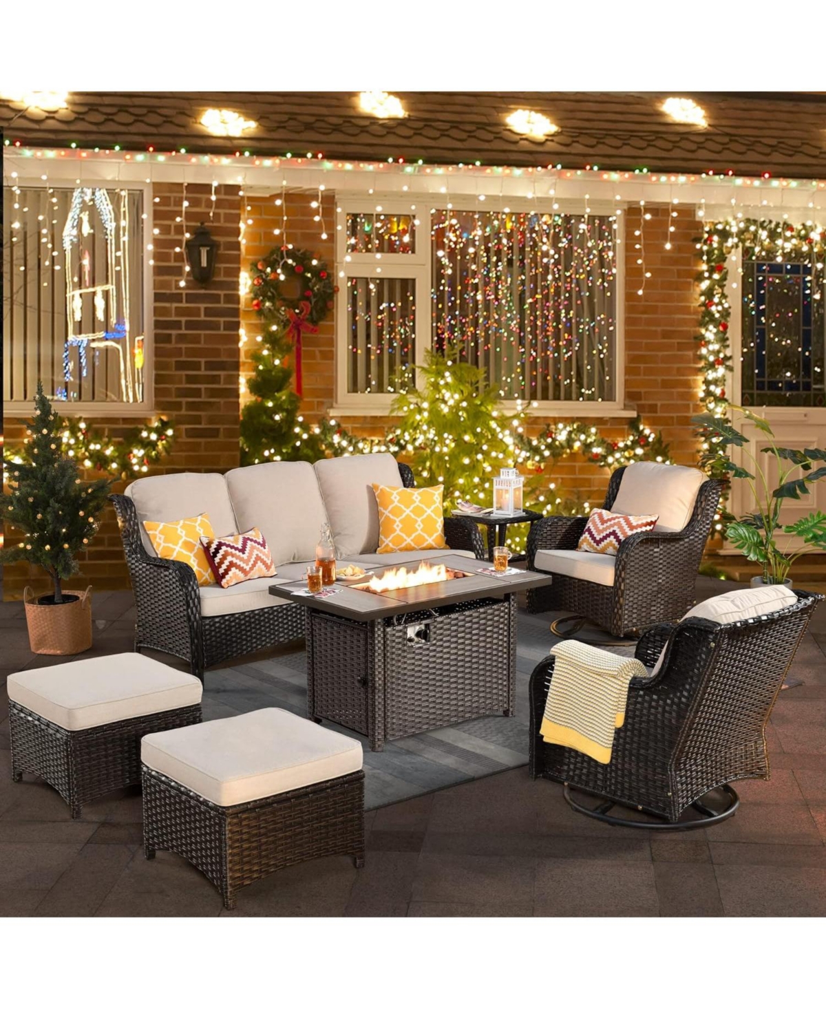 Click here for Xizzi Outdoor Swivel Rocking Chairs Set  Patio Fur... prices
