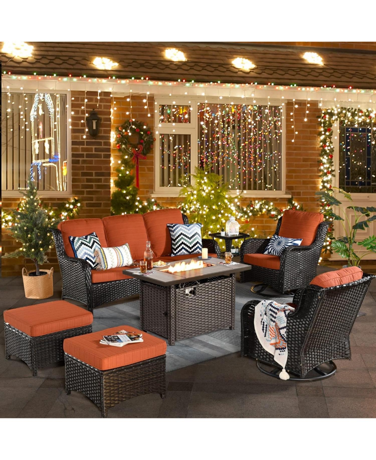 Click here for Xizzi Outdoor Swivel Rocking Chairs Set  Patio Fur... prices