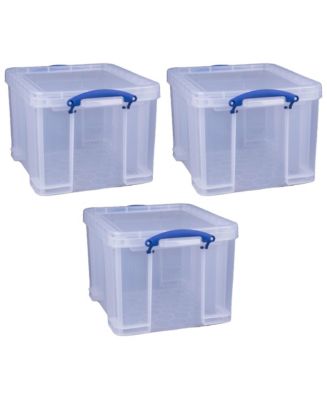 Really Useful Box 32 Liter Storage Container w/Snap Lock Handles, Clear ...