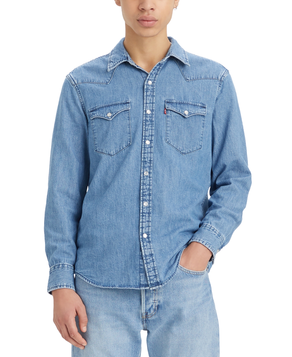 Click here for Levis Mens Classic Standard Fit Western Shirt - Ly... prices