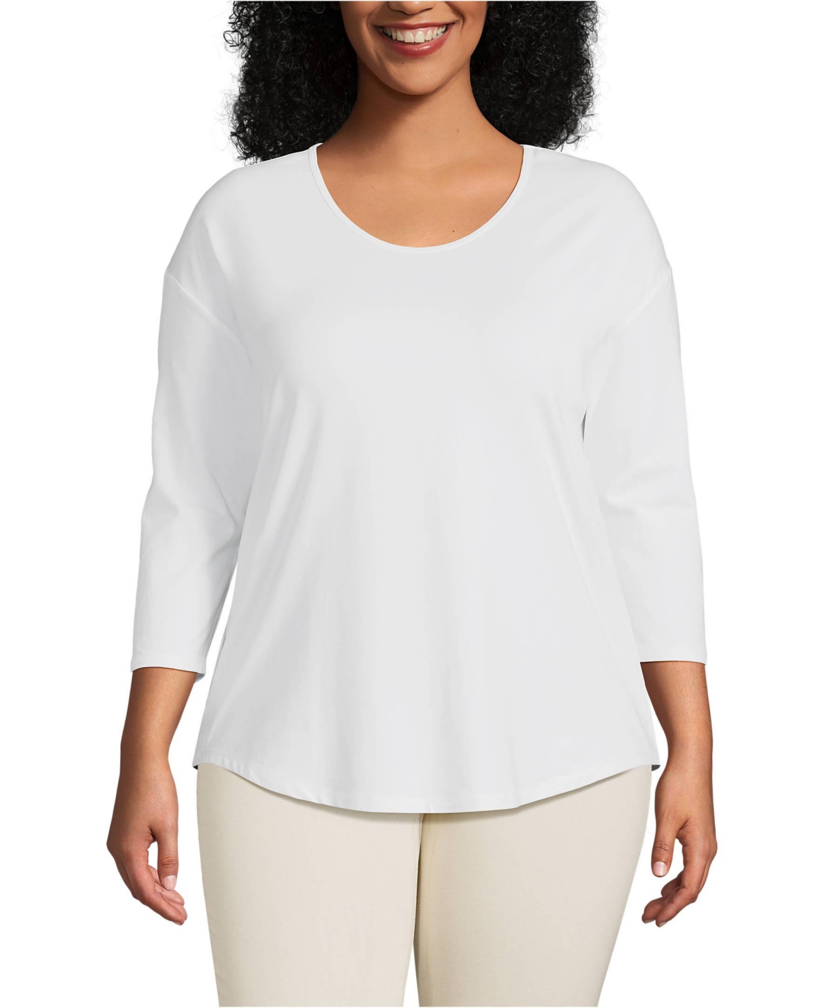 Click here for Lands End Plus Size 3/4 Sleeve Lightweight Jersey... prices