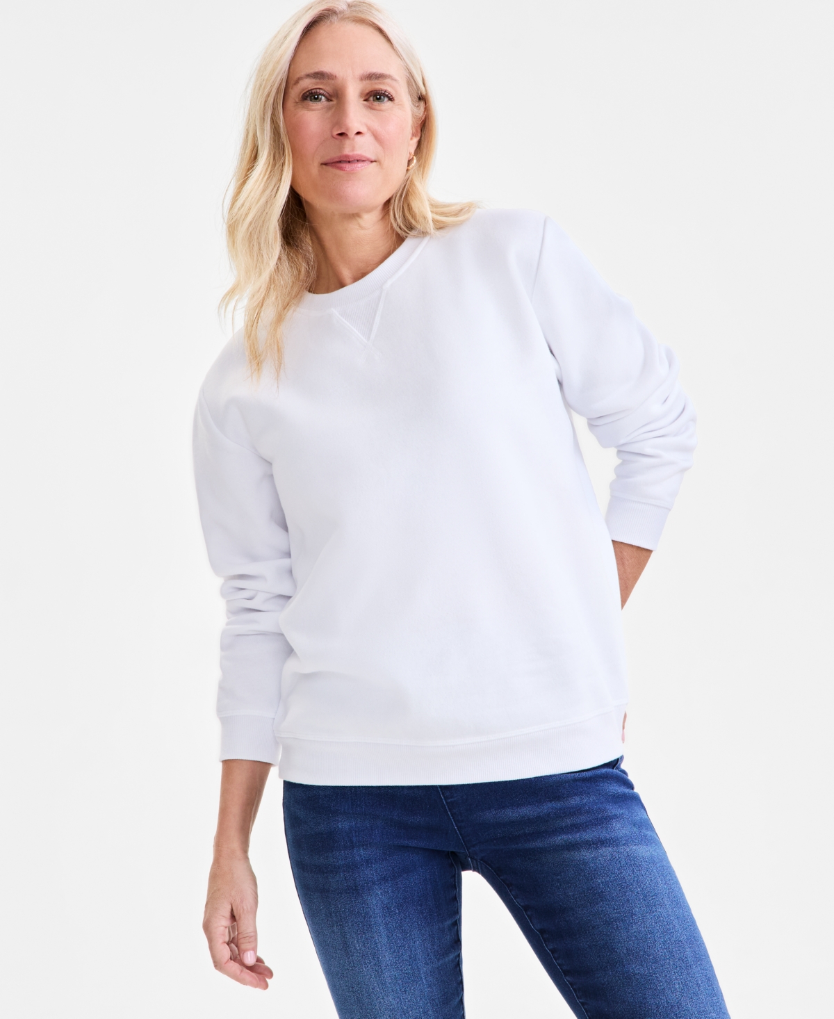 Click here for Style & Co Womens Long-Sleeve Crewneck Sweatshirt... prices