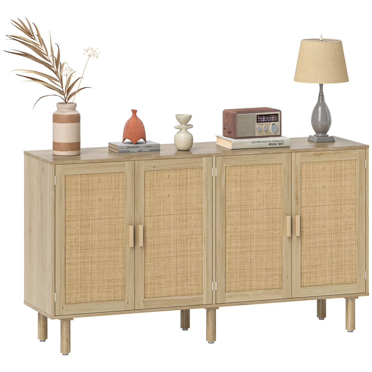 Click here for Homcom Bohemian Sideboard with 4 Rat Doors and She... prices