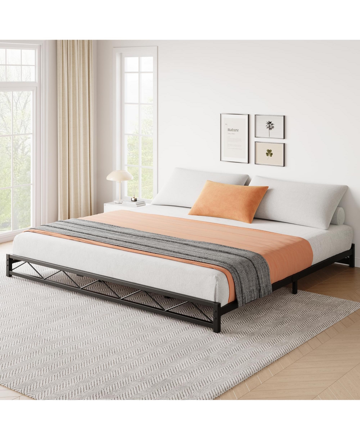 Click here for gaomon King Size Bed Frame  Metal Low Platform Bed... prices