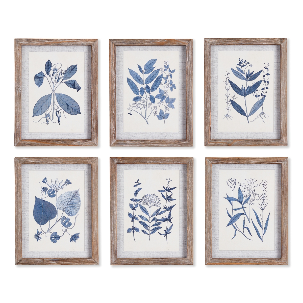 Click here for Blue Leaf Petite Prints Set of 6 - Blue prices