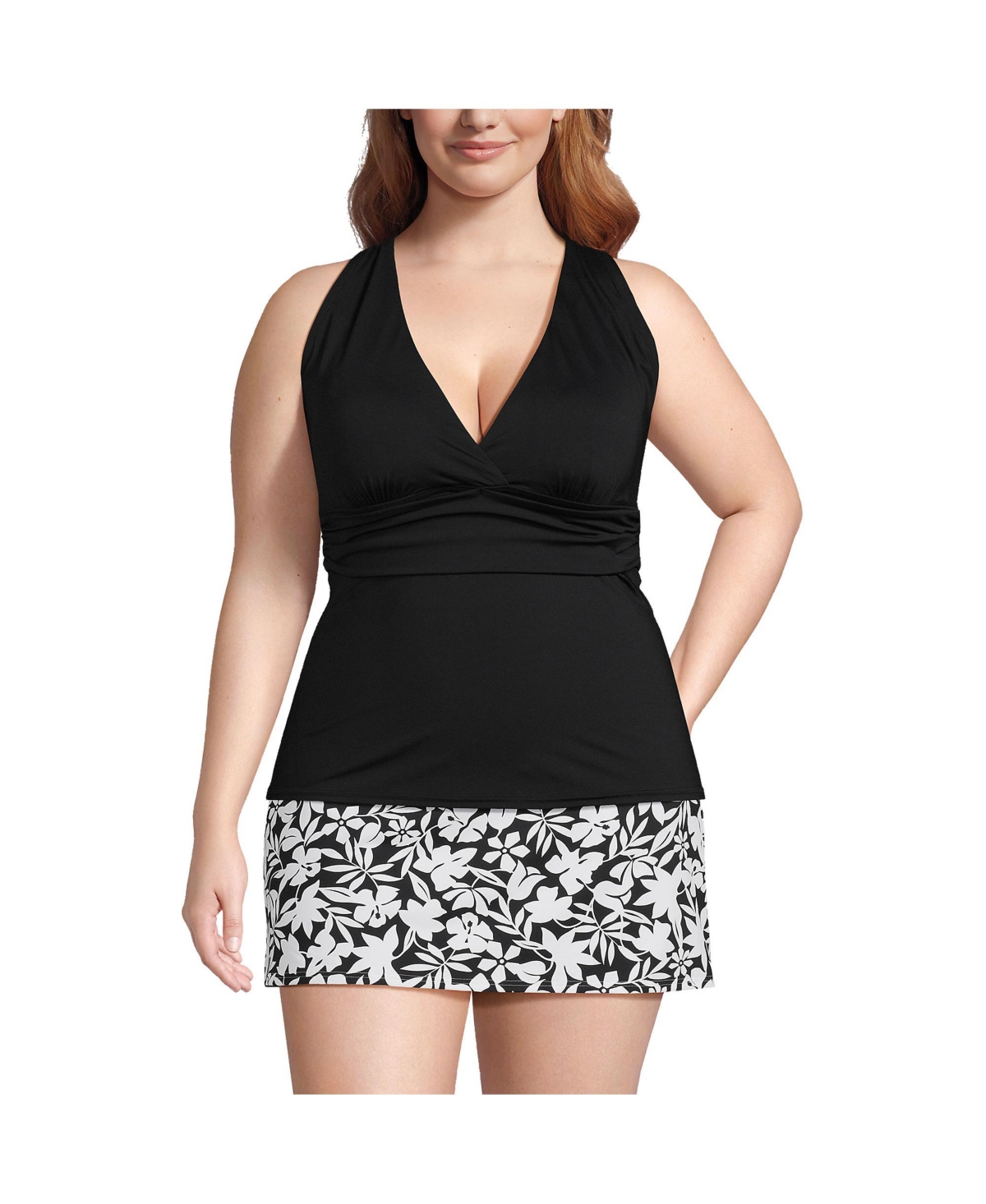 Click here for Lands End Plus Size V-Neck Plunge X Back Tankini T... prices