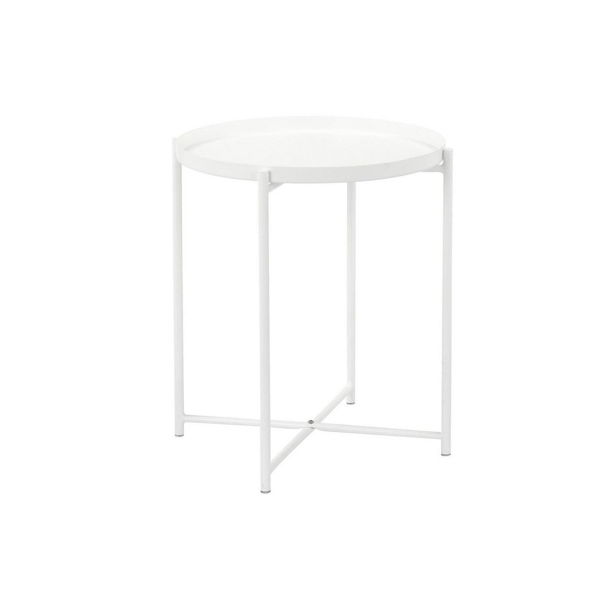 Click here for Side End Table with Round Tray Top and Modern Open... prices