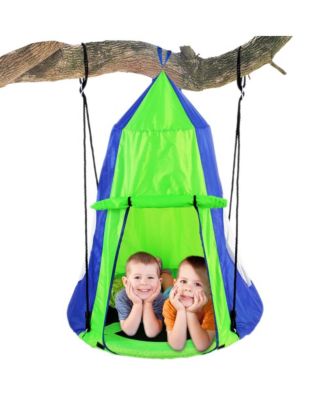 SereneLife Kids Tree Swing Tent with Detachable Play Tent & Rope Kit ...