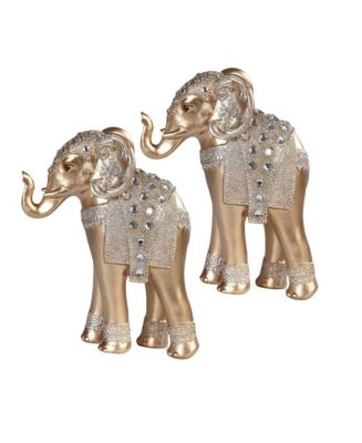 FC Design "2-PC Set" 9"H Standing Long Legged Elephant with Gem Statue ...