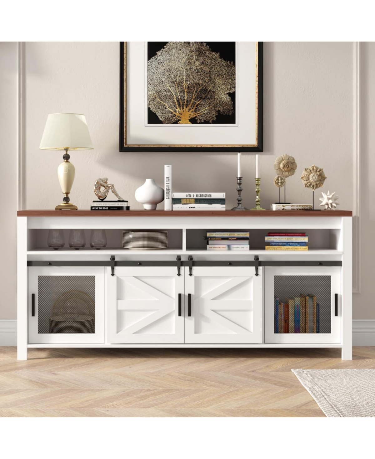 Click here for gaomon Farmhouse Industrial Tv Stand for 55/60Inch... prices