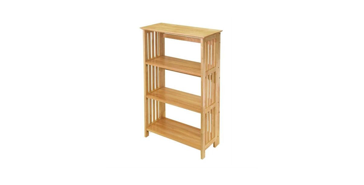 Click here for 4-Shelf Wooden Folding Bookcase with Storage Shelv... prices