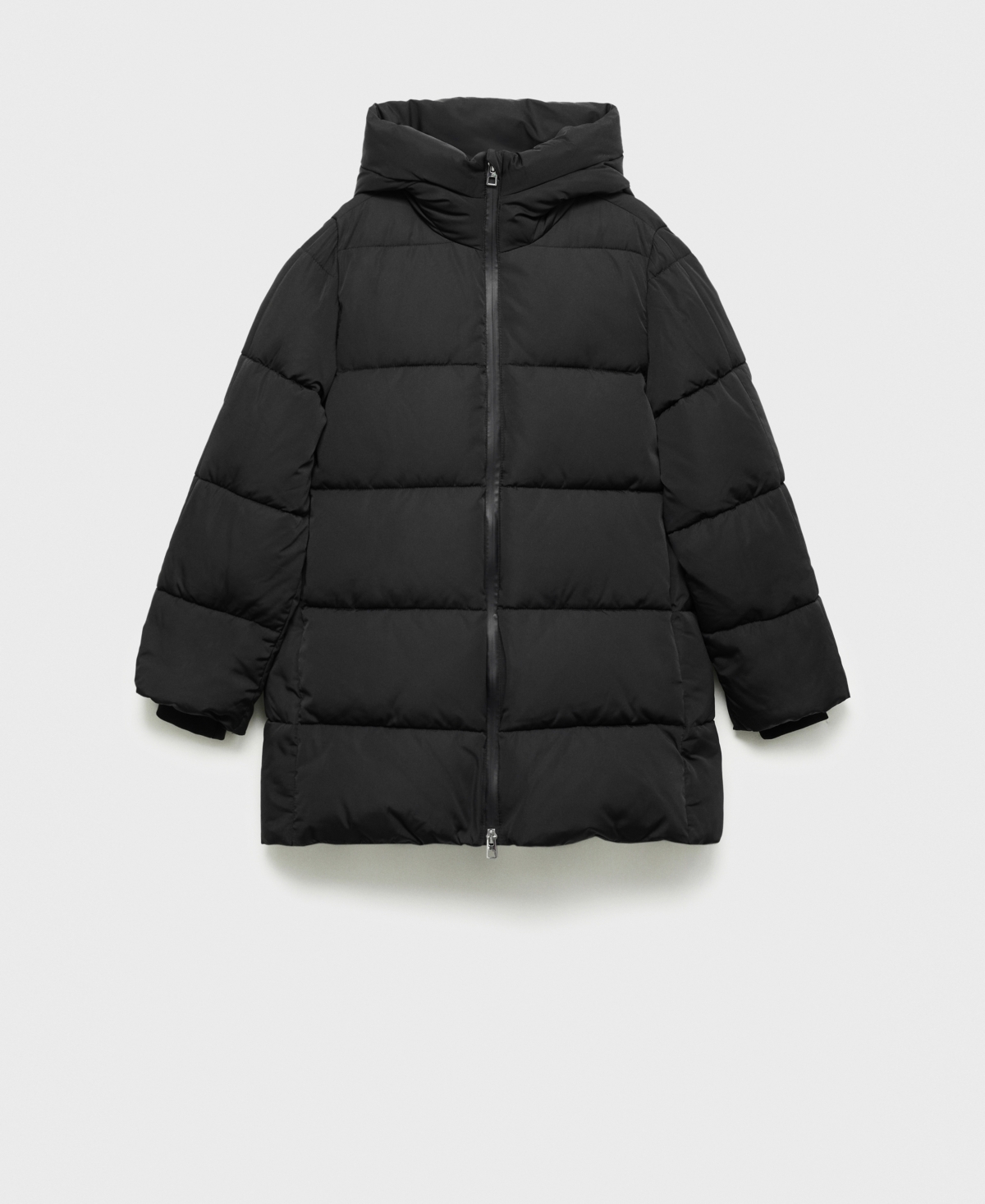 Click here for Mango Womens Hood Quilted Coat - Black prices