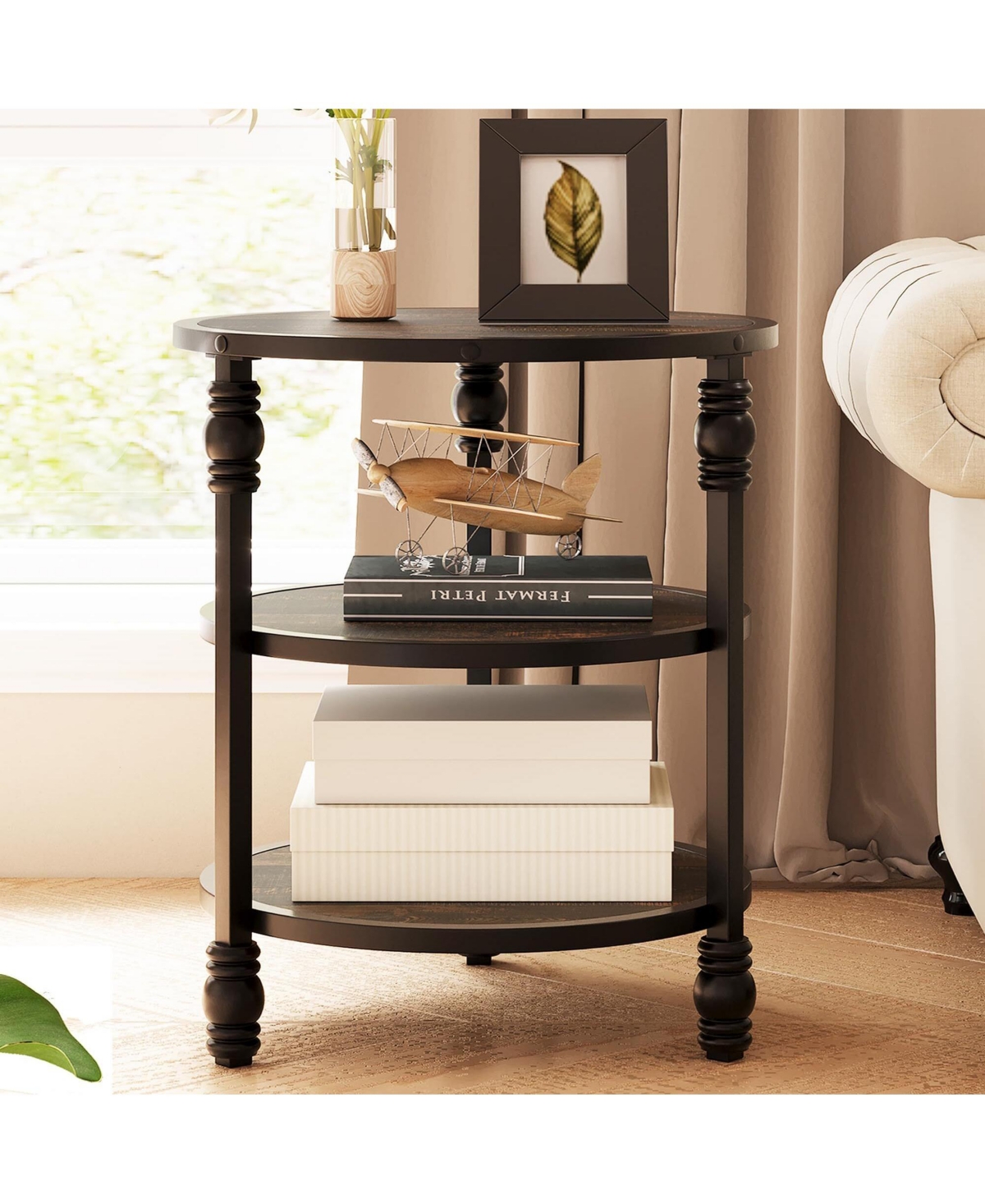 Click here for gaomon Round End Table  Small Accent Table with 3... prices