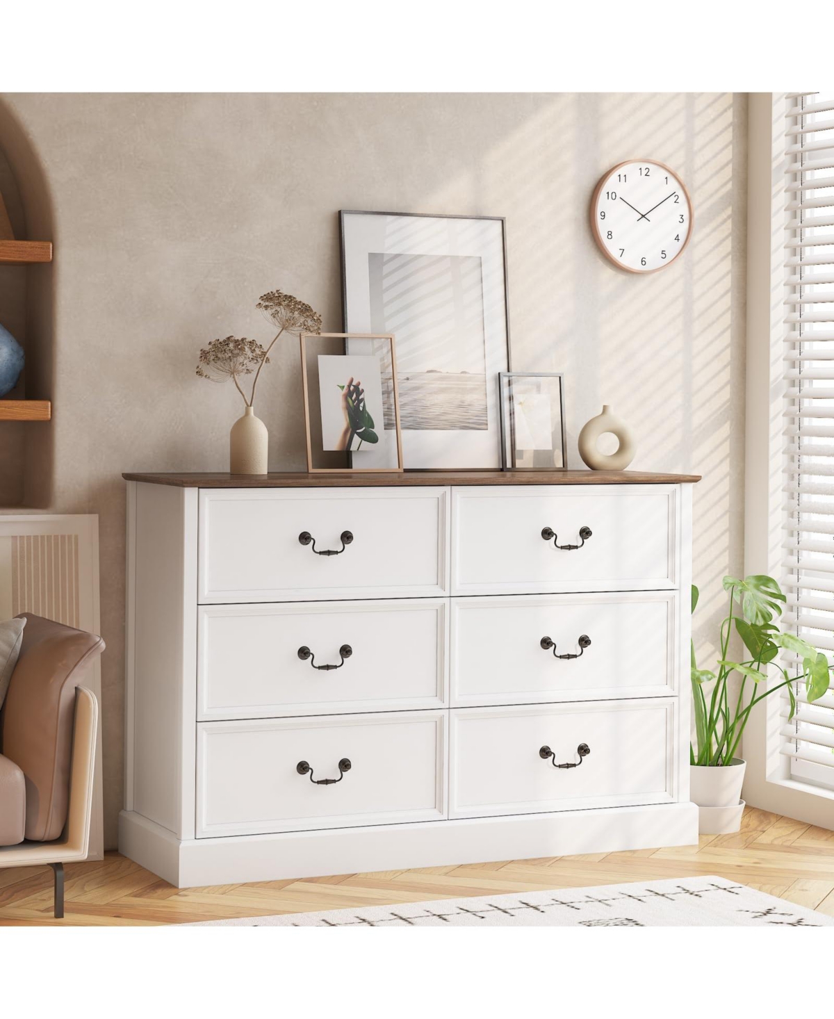 Click here for gaomon Dresser for Bedroom with 6 Drawers - Brown prices