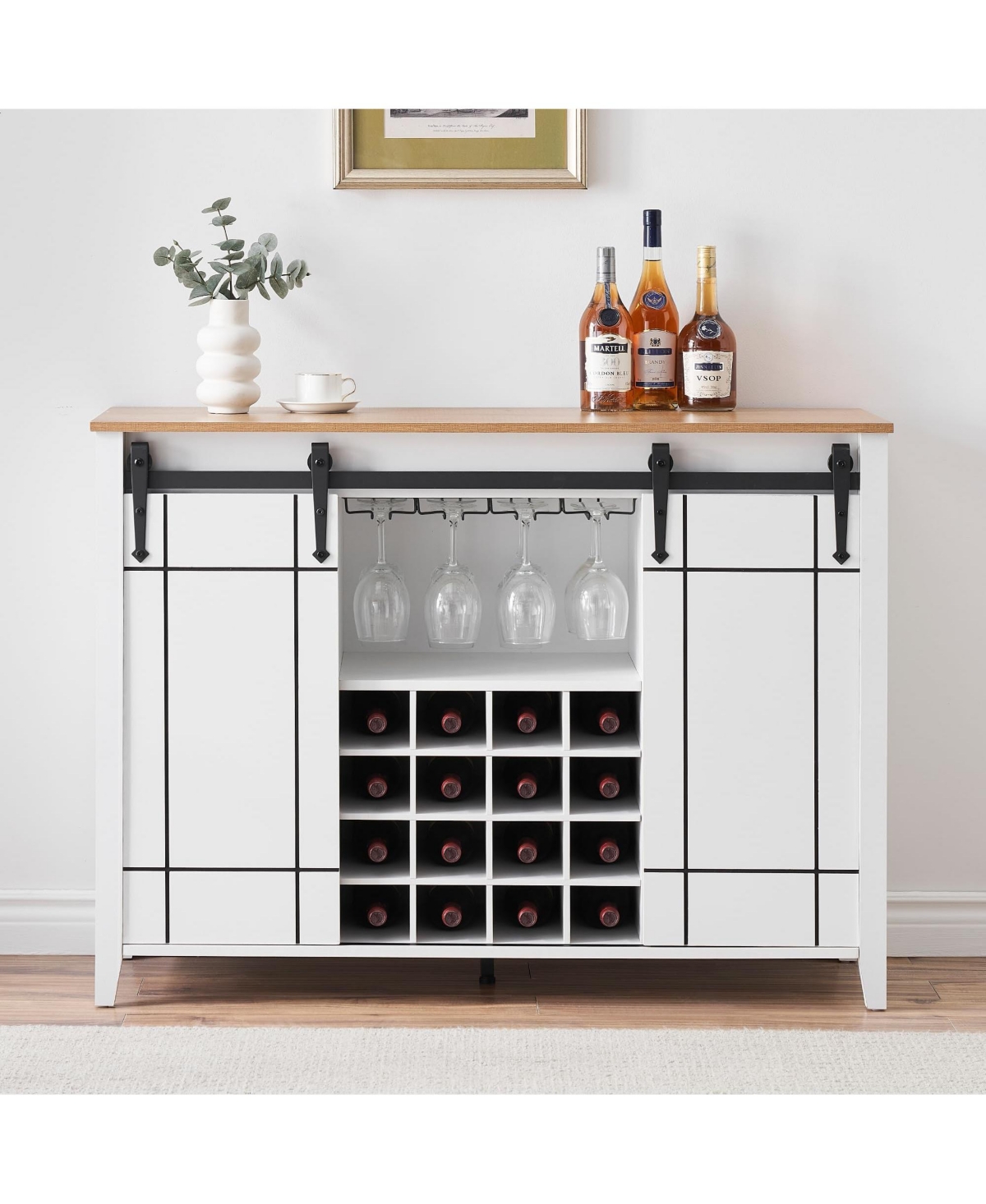 Click here for Farmhouse Coffee Bar Cabinet with Storage  47 Wine... prices
