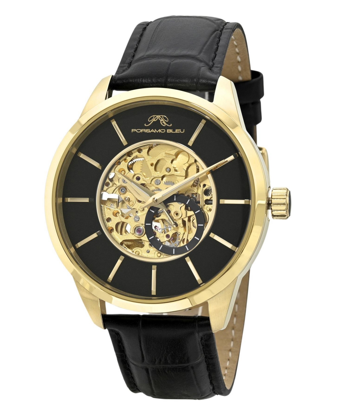 Click here for Cassius Automatic Skeleton Gold Tone & Black Mens... prices
